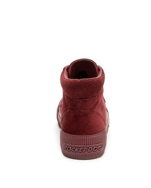 Rocket Dog Cheery Hi Corduroy Burgundy Trainers in Red | Lyst UK