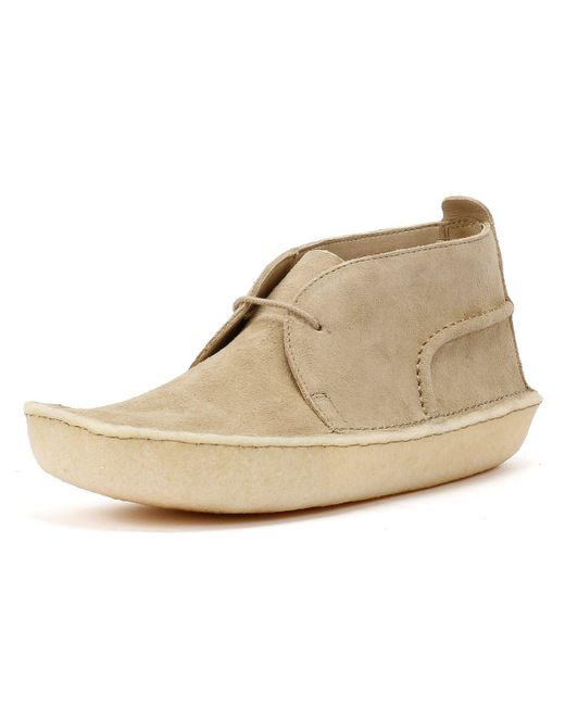 Clarks Desert Rain Suede Dark Sand Boots in Natural for Men | Lyst