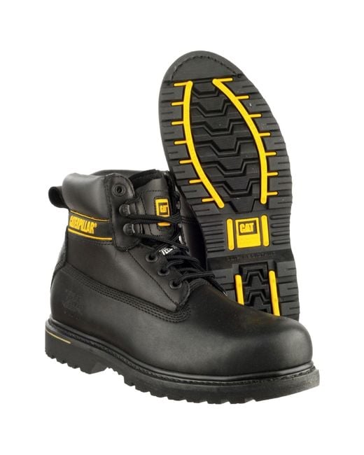 Caterpillar Cat Holton S3 Leather Safety Boots in Black | Lyst