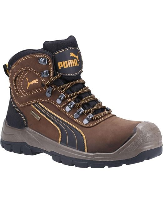 PUMA Sierra Nervada Mid Leather Safety Boots in Brown | Lyst