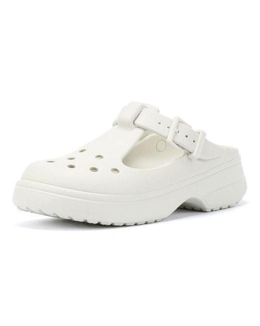 Crocs™ Classic Mary Jane Cream Clogs in White | Lyst