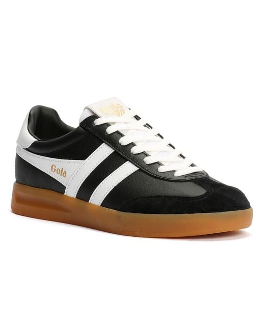 Gola Cyclone Leather /Gum Trainers in Black | Lyst UK