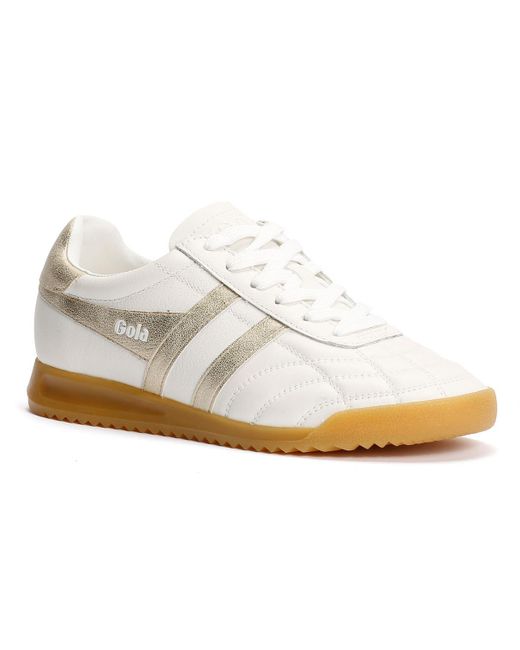 Gola Stadium Leather Trainers in White | Lyst UK