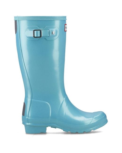 HUNTER Original Nebula Rubber Pool Wellington Boots in Blue | Lyst