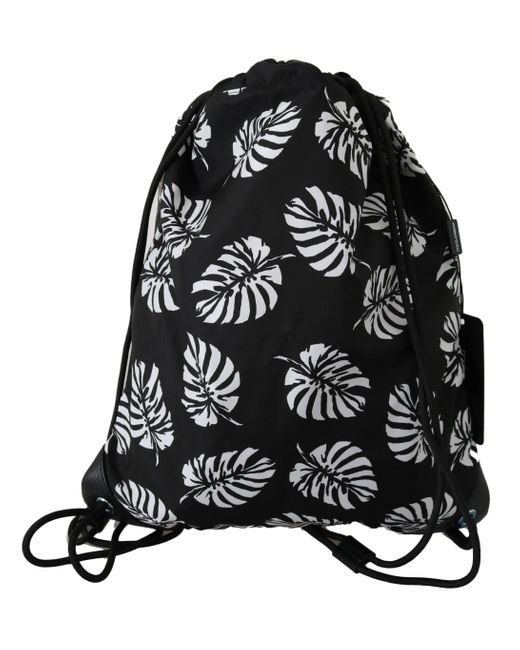 Dolce Gabbana Synthetic Black Palm Leaves Adjustable Drawstring Nap dolce-gabbana-synthetic-black-palm-leaves-adjustable-drawstring-nap