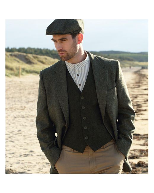 Triona Design Wool Waistcoat in Green for Men - Lyst