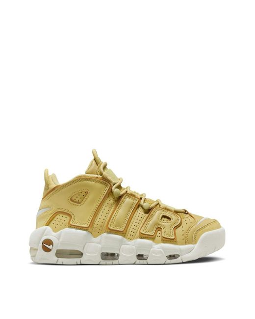 Nike Buff And Bronzine Sail Air More Uptempo Sneakers in Metallic | Lyst