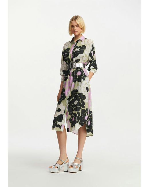 Essentiel Antwerp And Light Freya Silk Shirt Dress in White | Lyst