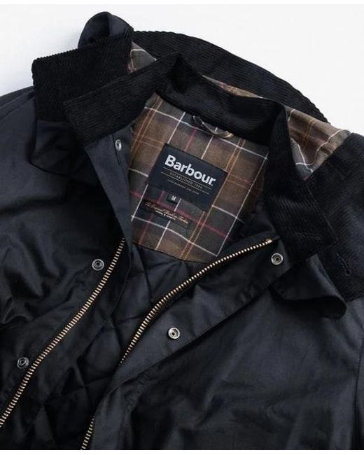 Barbour Short Wind Waxed Parka Classic in Blue | Lyst