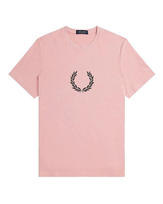 Fred Perry Laurel Wreath Tee Chalk in Pink for Men | Lyst