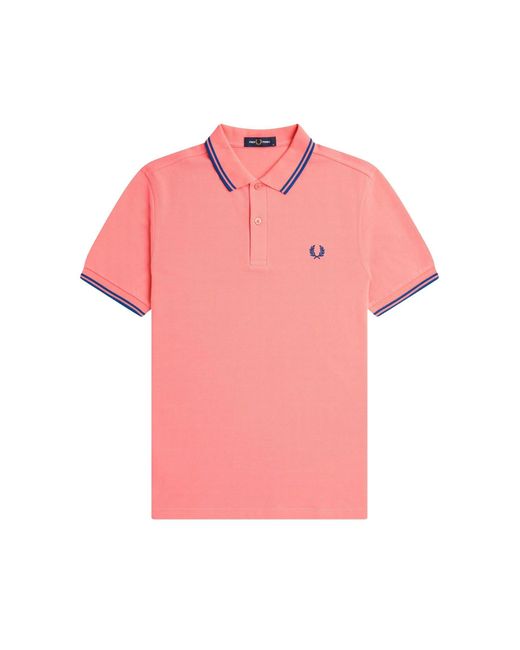 Fred Perry Slim Fit Twin Tipped Polo Heat / Shaded Cobalt / Shaded ...