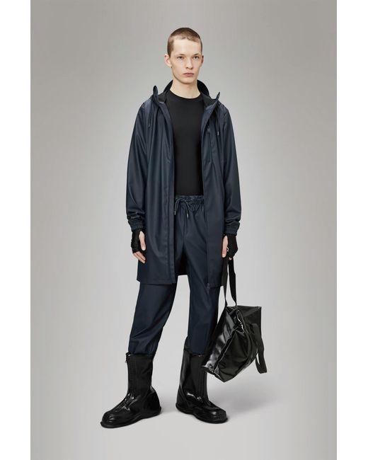 Rains Long Storm Breaker in Blue for Men | Lyst
