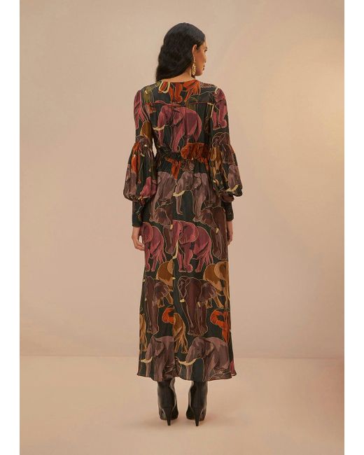 FARM Rio Elephants Maxi Dress in Natural | Lyst