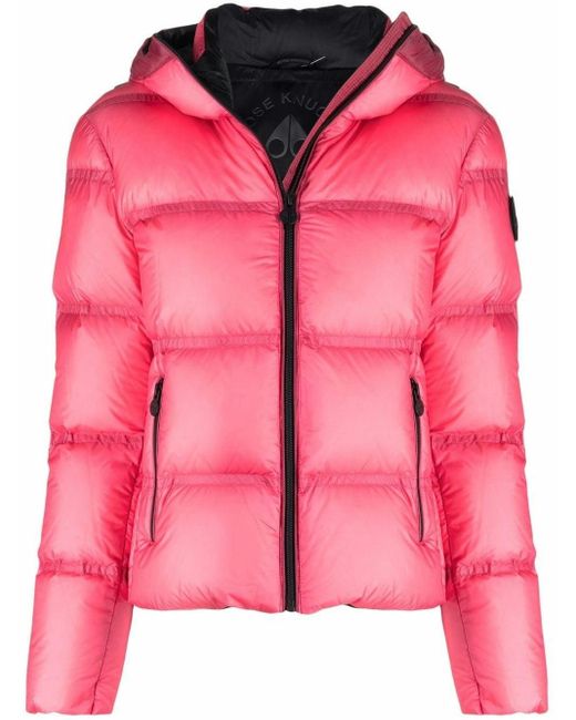 Moose Knuckles Baddeck Puffer Down Jacket in Pink | Lyst