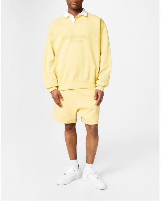 Fear Of God Essentials Henley Rugby Logo Polo Shirt in Yellow for Men ...