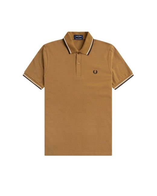 Fred Perry Reissues Original Twin Tipped Polo Dark Caramel in Brown for ...