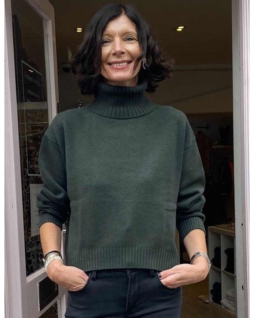 Jumper 1234 Oversize Roll Collar Jumper in Green | Lyst