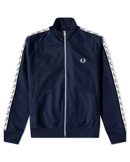Fred Perry Taped Track Jacket 4620 Carbon in Blue for Men | Lyst