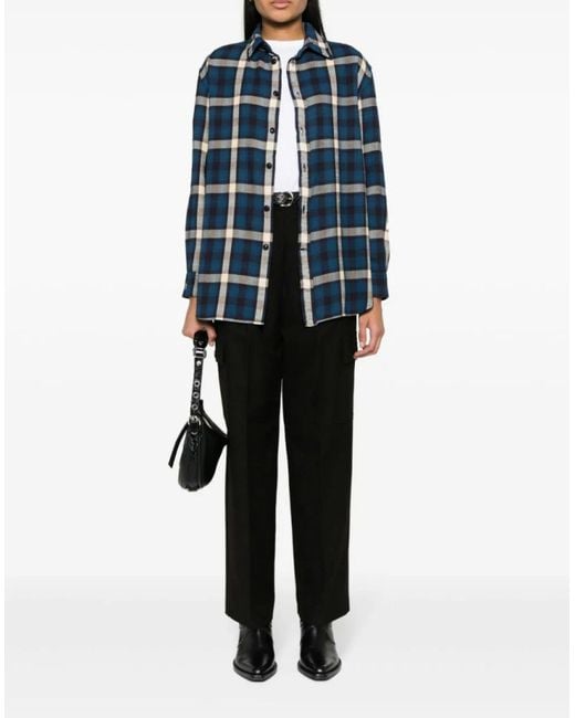 Polo Ralph Lauren Oversized Fit Plaid Check Shirt in Blue | Lyst