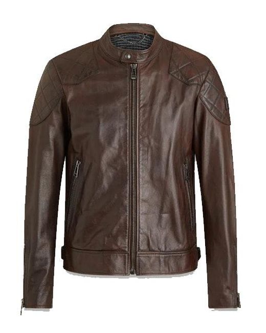Belstaff Legacy Outlaw Waxed Leather Dark Deep in Brown for Men | Lyst