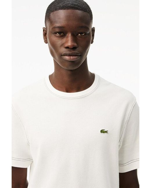 Lacoste Heavy Pique T-Shirt in Natural for Men | Lyst