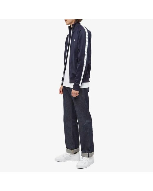 Fred Perry Taped Track Jacket 4620 Carbon in Blue for Men | Lyst