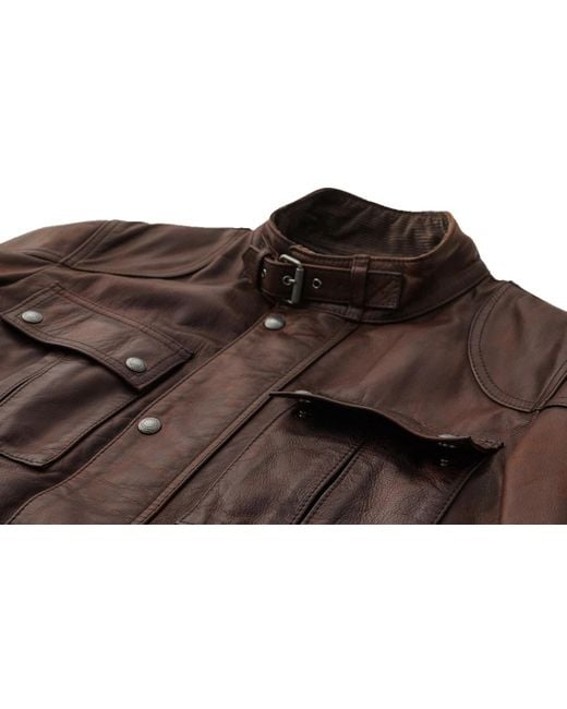 Belstaff Legacy Hand Waxed Leather Jacket Dark Deep in Brown for Men | Lyst