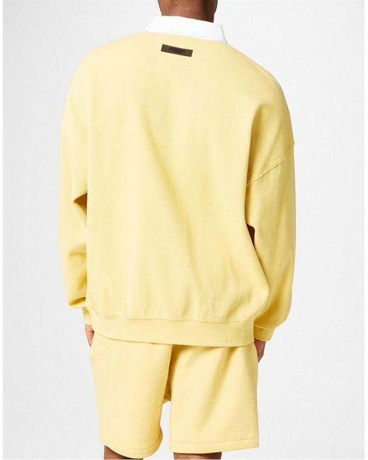 Fear Of God Essentials Henley Rugby Logo Polo Shirt in Yellow for Men ...
