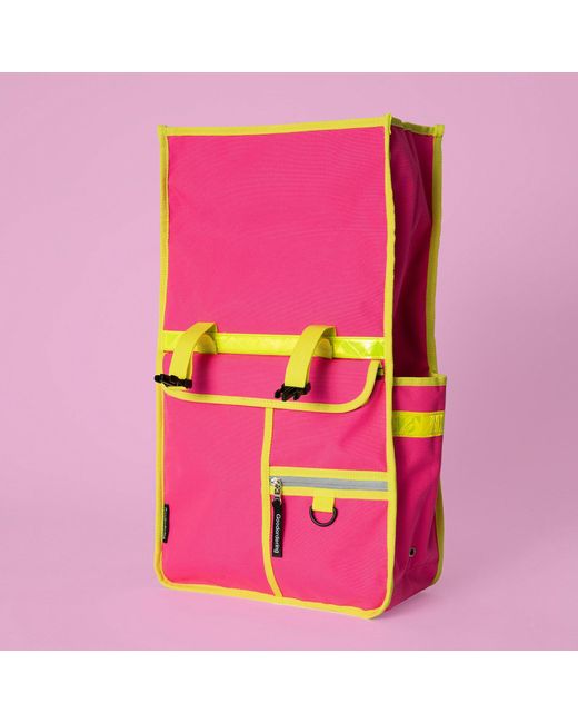 Goodordering Neon Rolltop Backpack Pannier in Pink | Lyst
