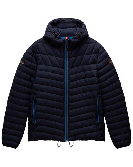Napapijri A-Lapaz Hooded Puffer Jacket in Blue for Men | Lyst