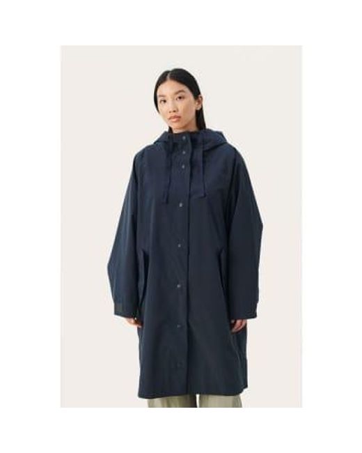 Part Two Emmy Dark Oversized Rain Coat in Blue | Lyst