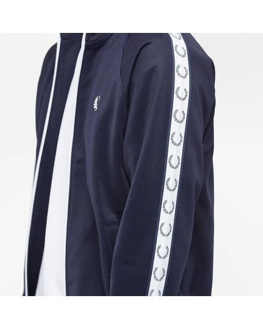 Fred Perry Taped Track Jacket 4620 Carbon in Blue for Men | Lyst