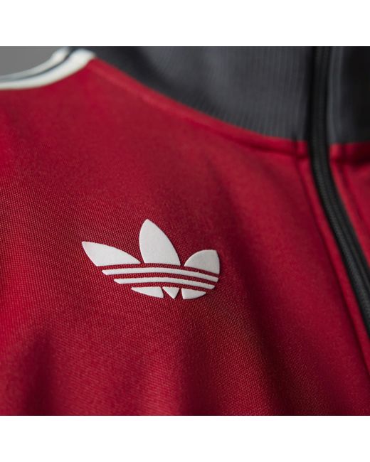 adidas Manchester United Beckenbauer Track Top in Red for Men | Lyst