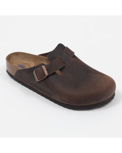 Birkenstock Boston Soft Footbed Oiled Leather Clogs in Brown | Lyst