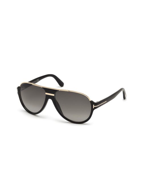 Tom Ford Dimitry Rounded Aviator Black And Gold In Metallic For Men Lyst Uk