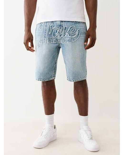 True Religion Bobby Logo Applique Super T Short in Blue | Lyst