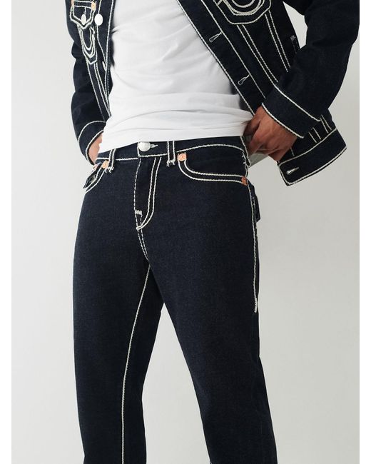 True Religion Ricky Rope Stitch Straight Jean in Blue for Men | Lyst
