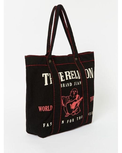 True Religion Super T Denim Tote Bag in Black | Lyst