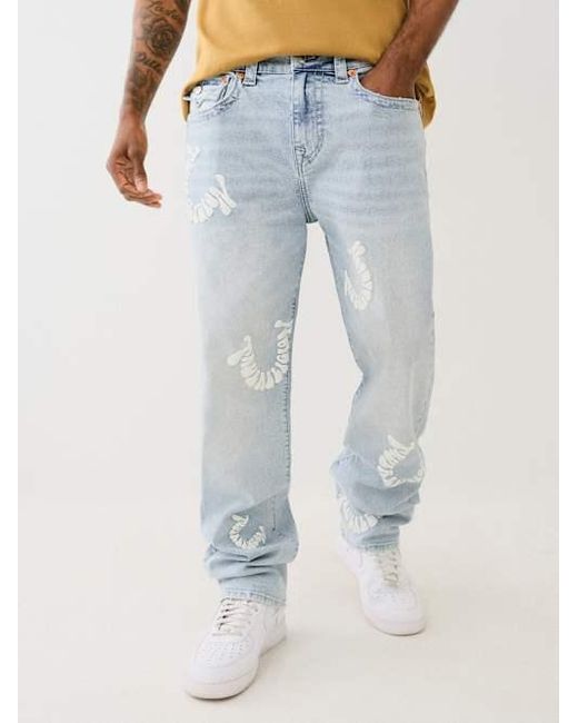 True Religion Bobby Warped Puff Print Baggy Jean in Blue for Men | Lyst