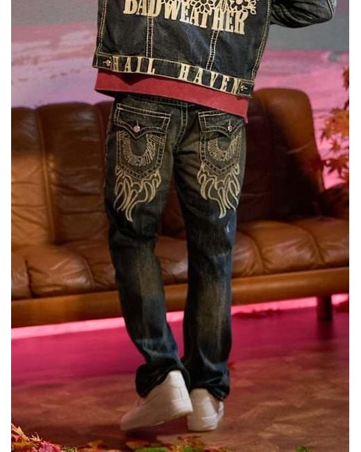 TRUE RELIGION Bw X Tr Billy Indigo Flame Bootcut Jean in Red for Men | Lyst