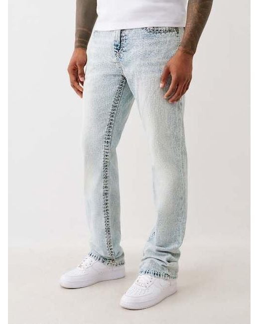 TRUE RELIGION Ricky Super Qt Straight Jean in Gray for Men | Lyst