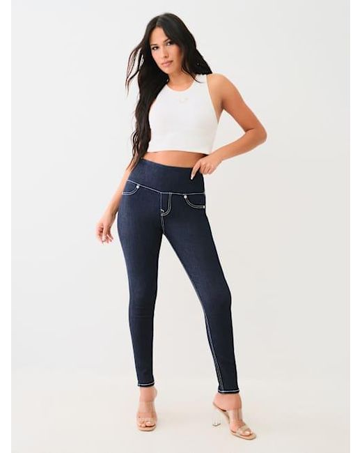 True Religion Truly Snatched Jennie High Rise Skinny Jean in Blue | Lyst