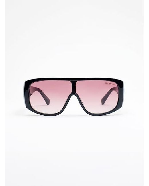 True Religion Crystal Horseshoe Shield Sunglasses in Pink | Lyst