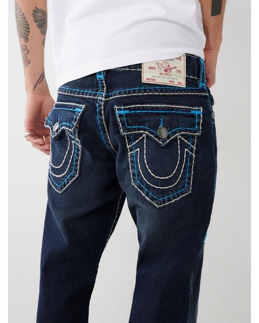 True Religion Billy Super T Stitch Bootcut Jean in Blue for Men | Lyst