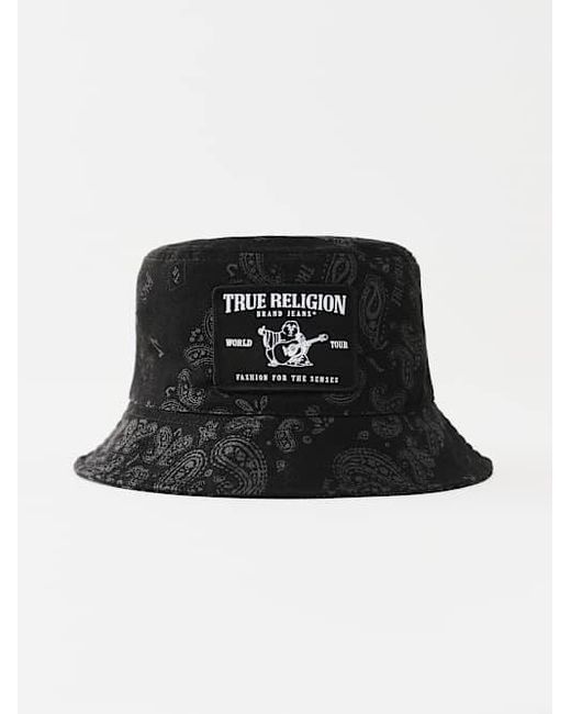 True Religion Paisley Bucket Hat in Black | Lyst