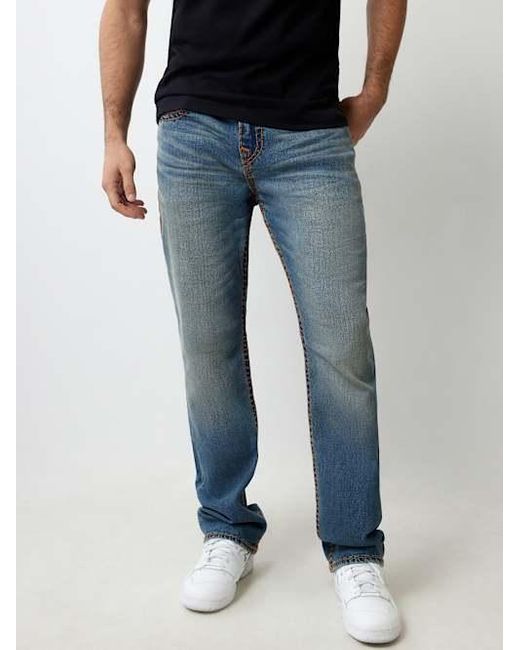 True Religion Ricky Super T Embroidered Straight Jean in Blue | Lyst
