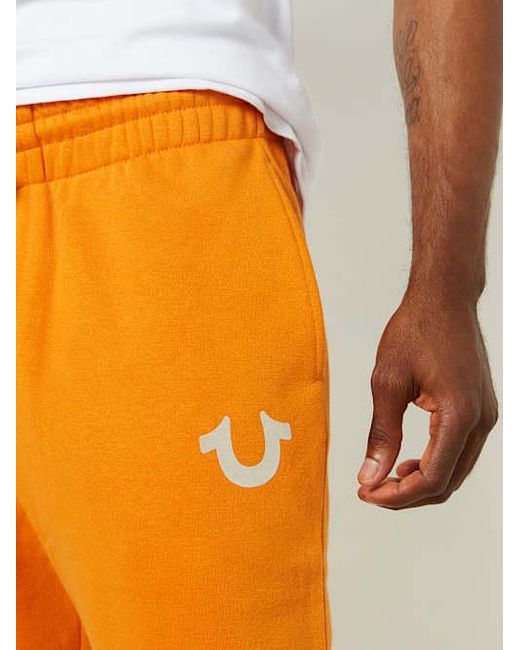 True Religion Solid Horseshoe Logo Jogger in Orange for Men | Lyst