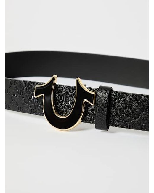TRUE RELIGION Embossed Monogram Belt | Lyst