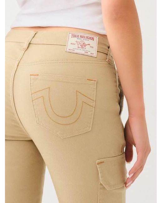 True Religion Cargo Single Needle Bootcut Pant in Natural | Lyst
