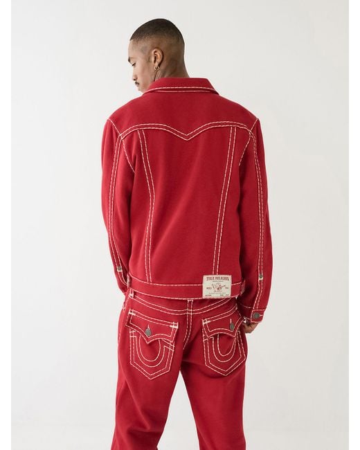 True Religion Jimmy Fleece Super T Jacket in Red for Men | Lyst